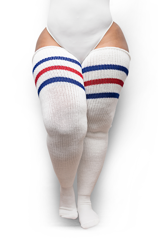 Thunda Thighs Plus Size Thigh High Striped Collection