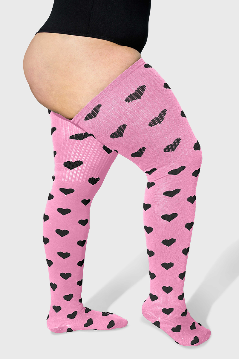 Pink & Black Sweetheart Thunda Tubbies High Socks | Thunda Thighs ...